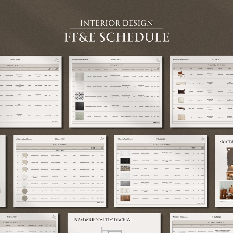 Ff&e Schedule Template - Etsy