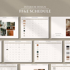 Interior Design Furniture, Finishes and Fixtures Schedule Template for ...