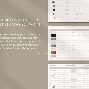 Interior Design Furniture, Finishes and Fixtures Schedule Template for ...