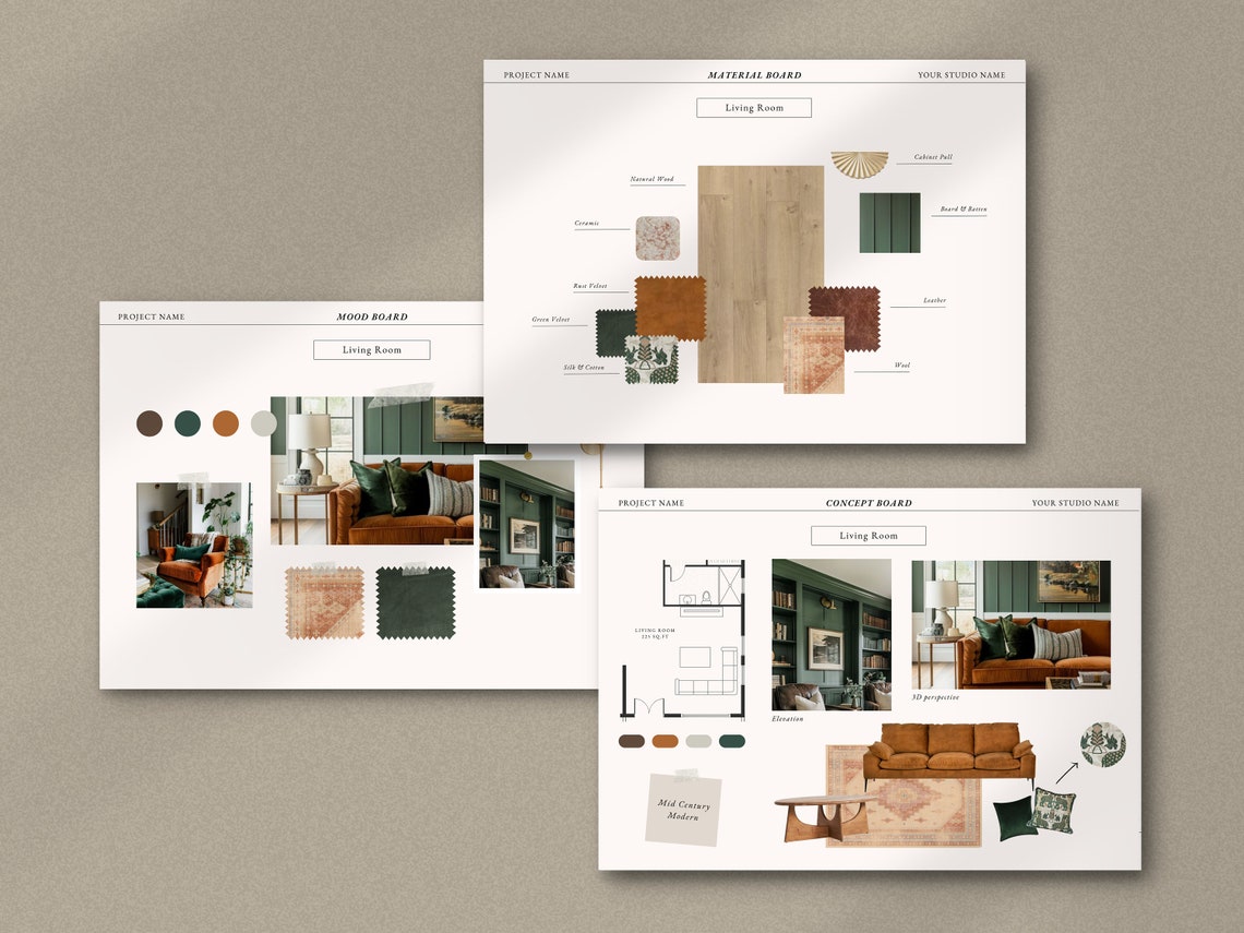 Interior Design Client Presentation and FF&E Schedule Bundle Interior ...