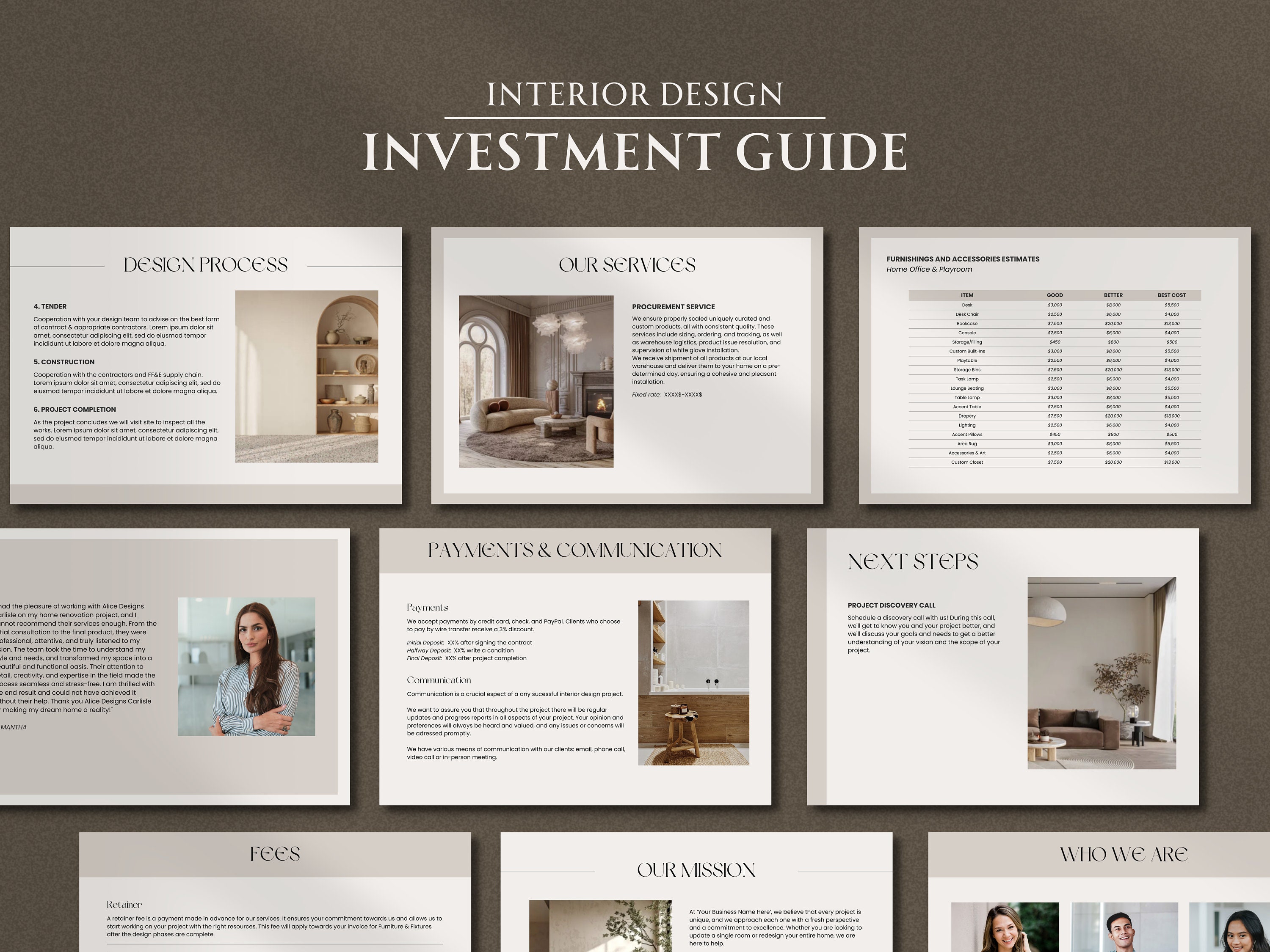 Interior Design Investment Guide Template Interior Design Services ...