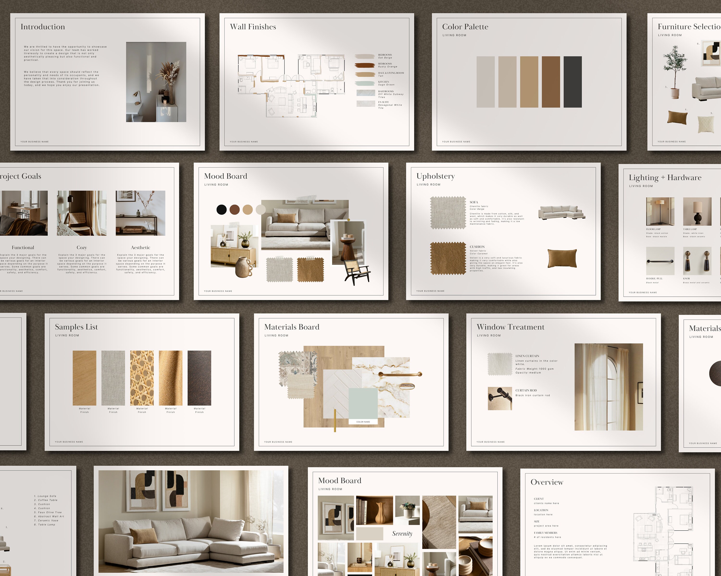 Interior Design Client Presentation and FF&E Schedule Bundle Interior ...