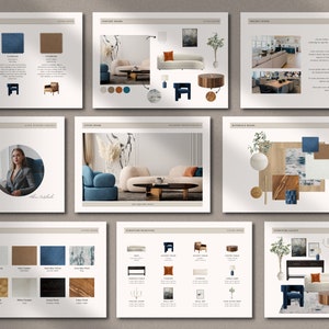Interior Design Mood Board Canva Template - Etsy