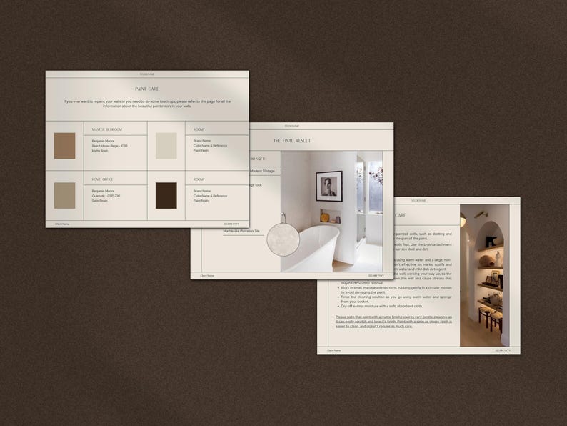 Interior Design Goodbye Packet Template | Interior Design Client ...