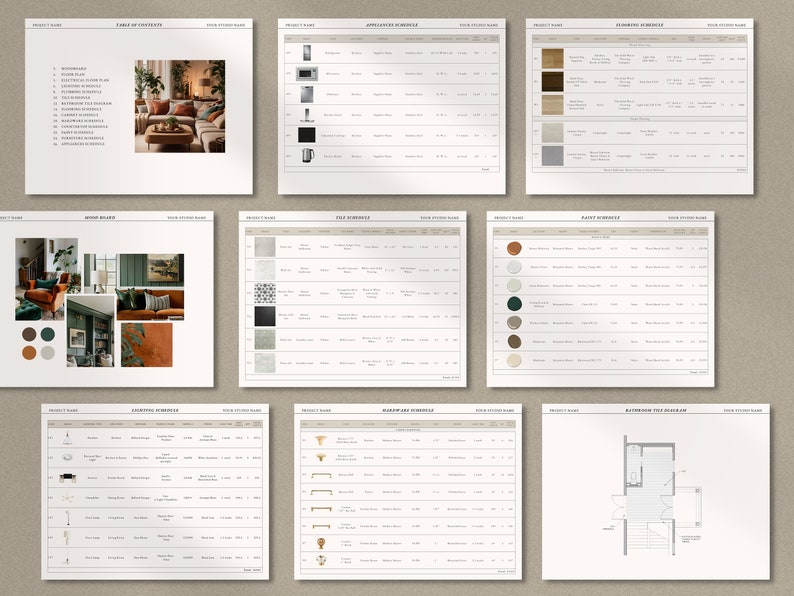 Interior Design Client Presentation and FF&E Schedule Bundle | Interior ...