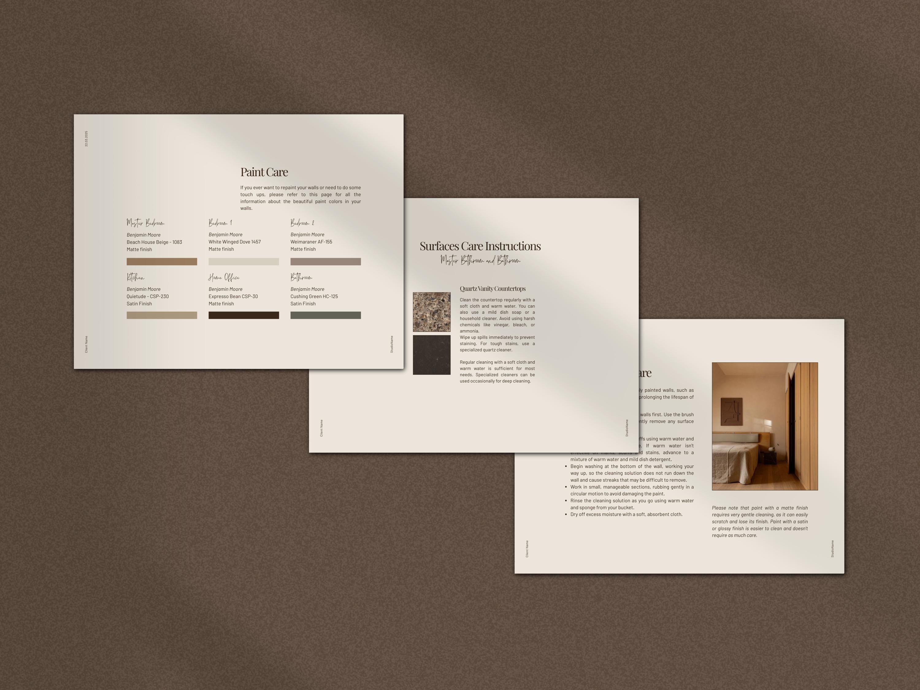 Interior Design Goodbye Packet Template | Interior Design Client ...