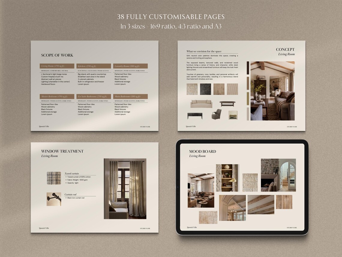 Interior Design Presentation Interior Design Project Template Client Presentation Canva Template ...