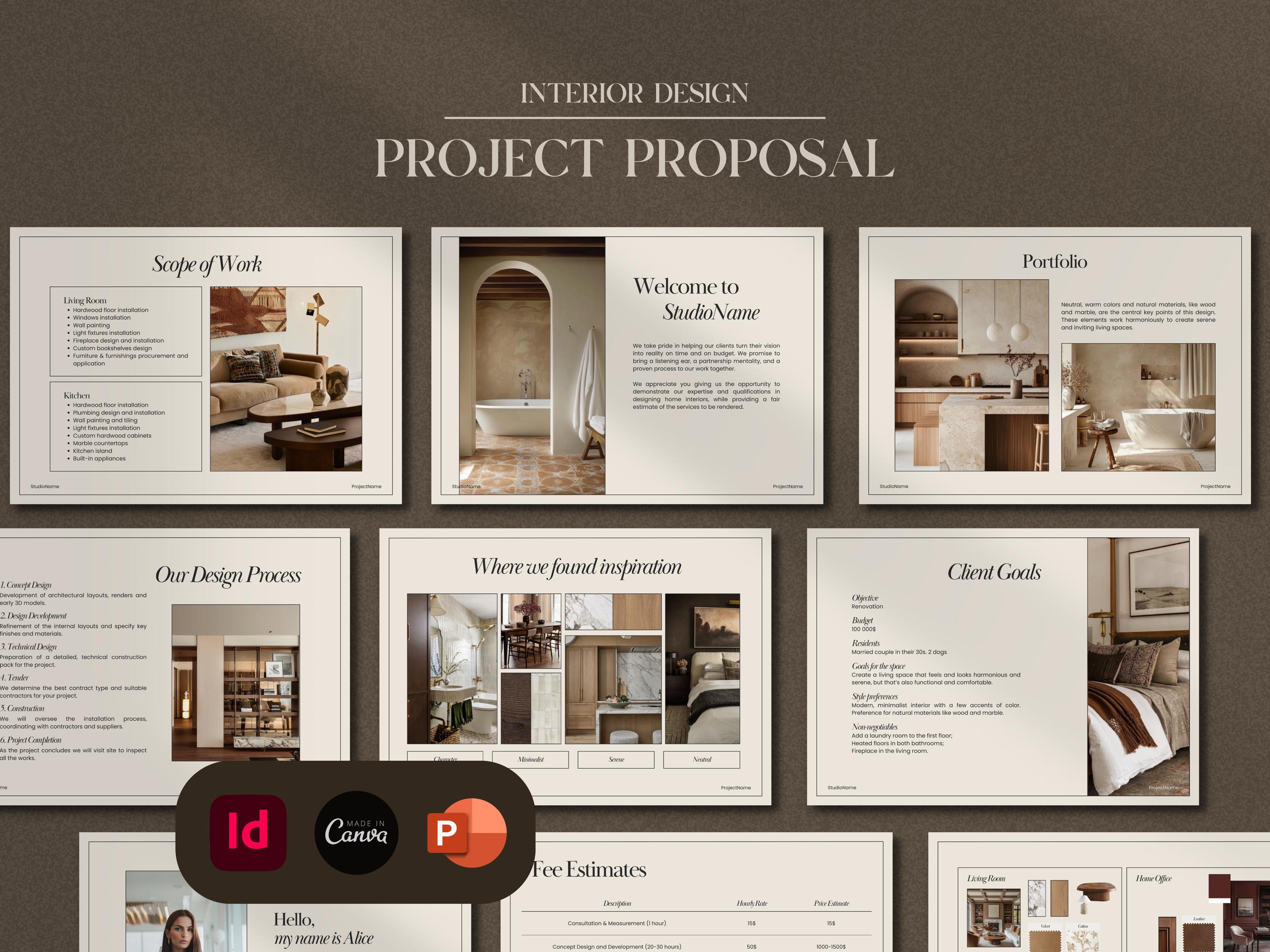 Interior Design Proposal Template | Project Proposal Template for ...