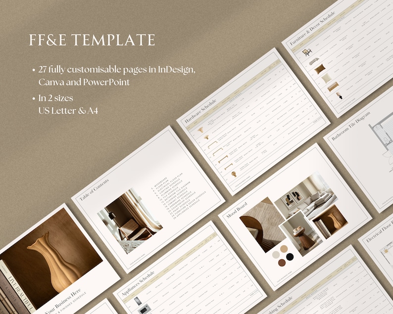 Interior Design Client Presentation and FF&E Schedule Bundle | Interior ...