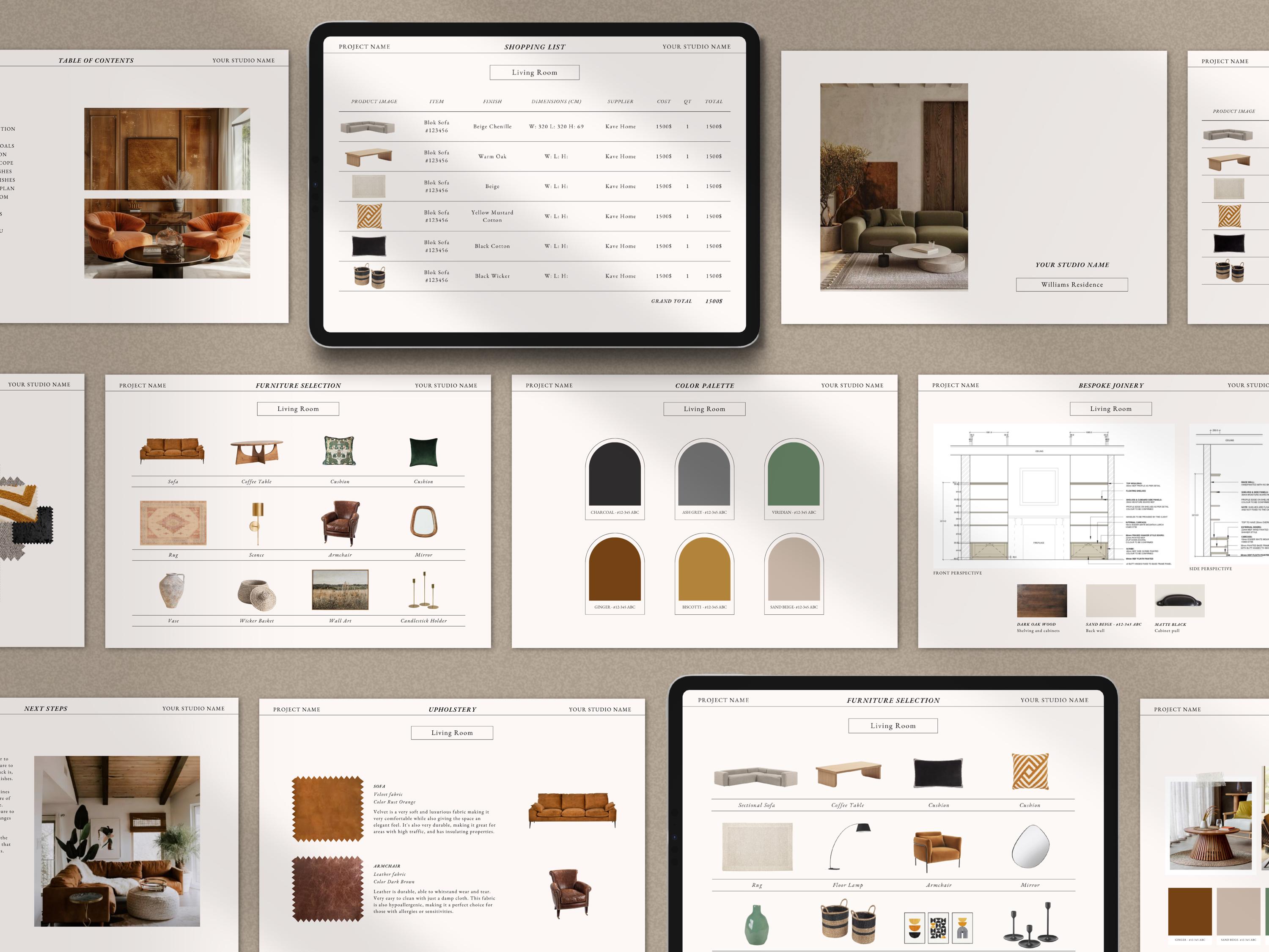 Interior Design Presentation | Interior Design Project Template ...