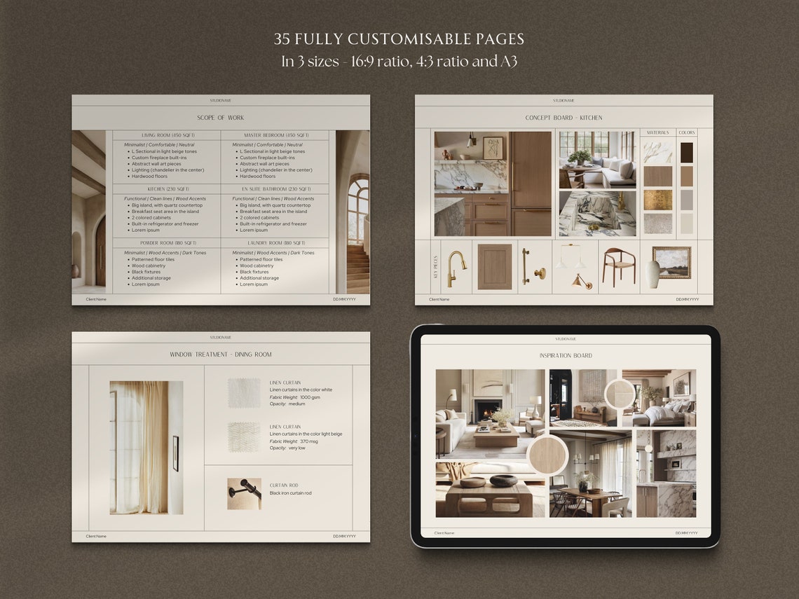 Interior Design Presentation Interior Design Project Template Client ...