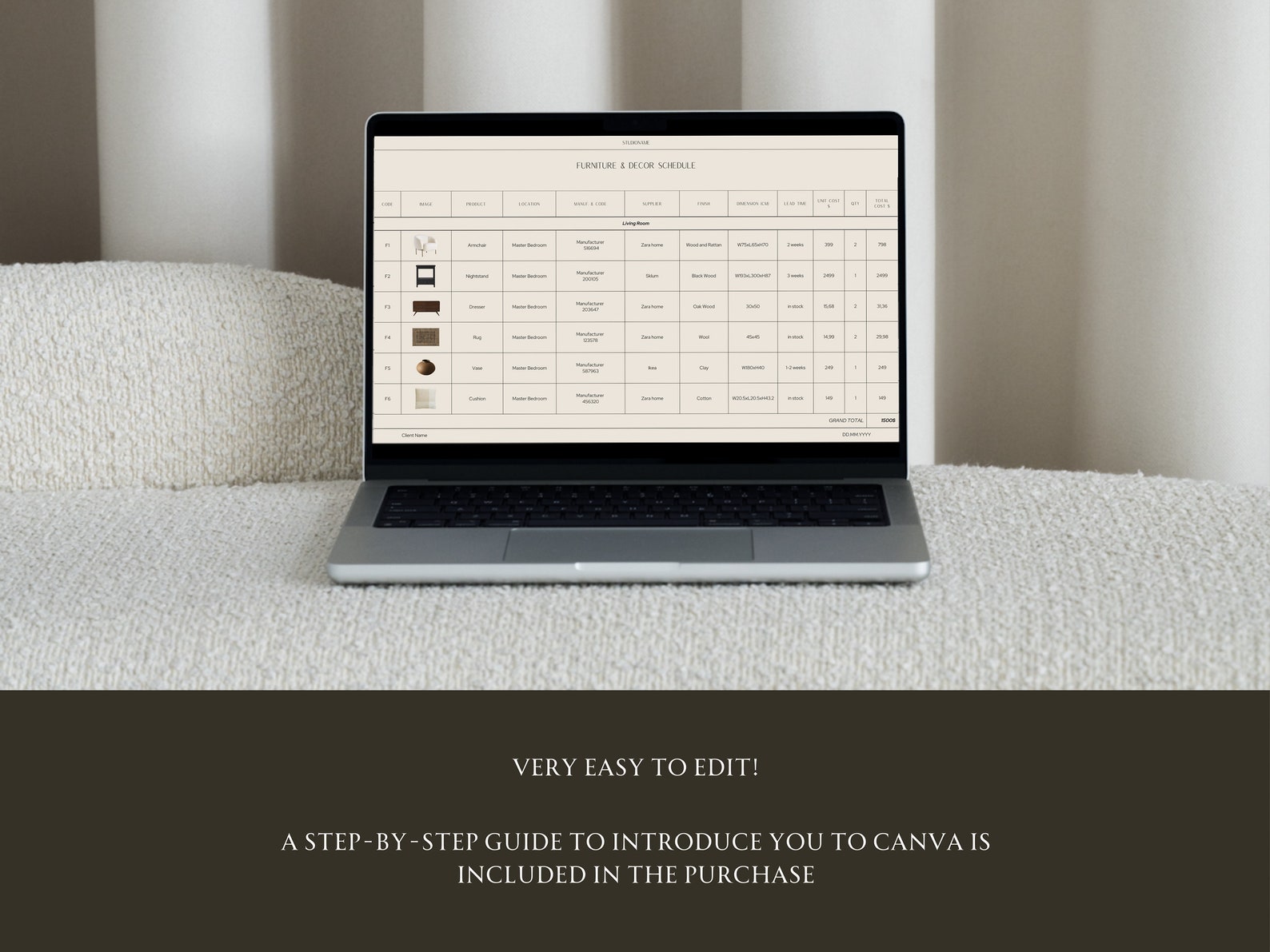 FF&E Schedule Interior Design Furniture, Fixtures and Finishes Schedule ...