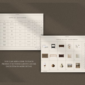 Interior Design Presentation Template and FF&E Schedule Bundle ...