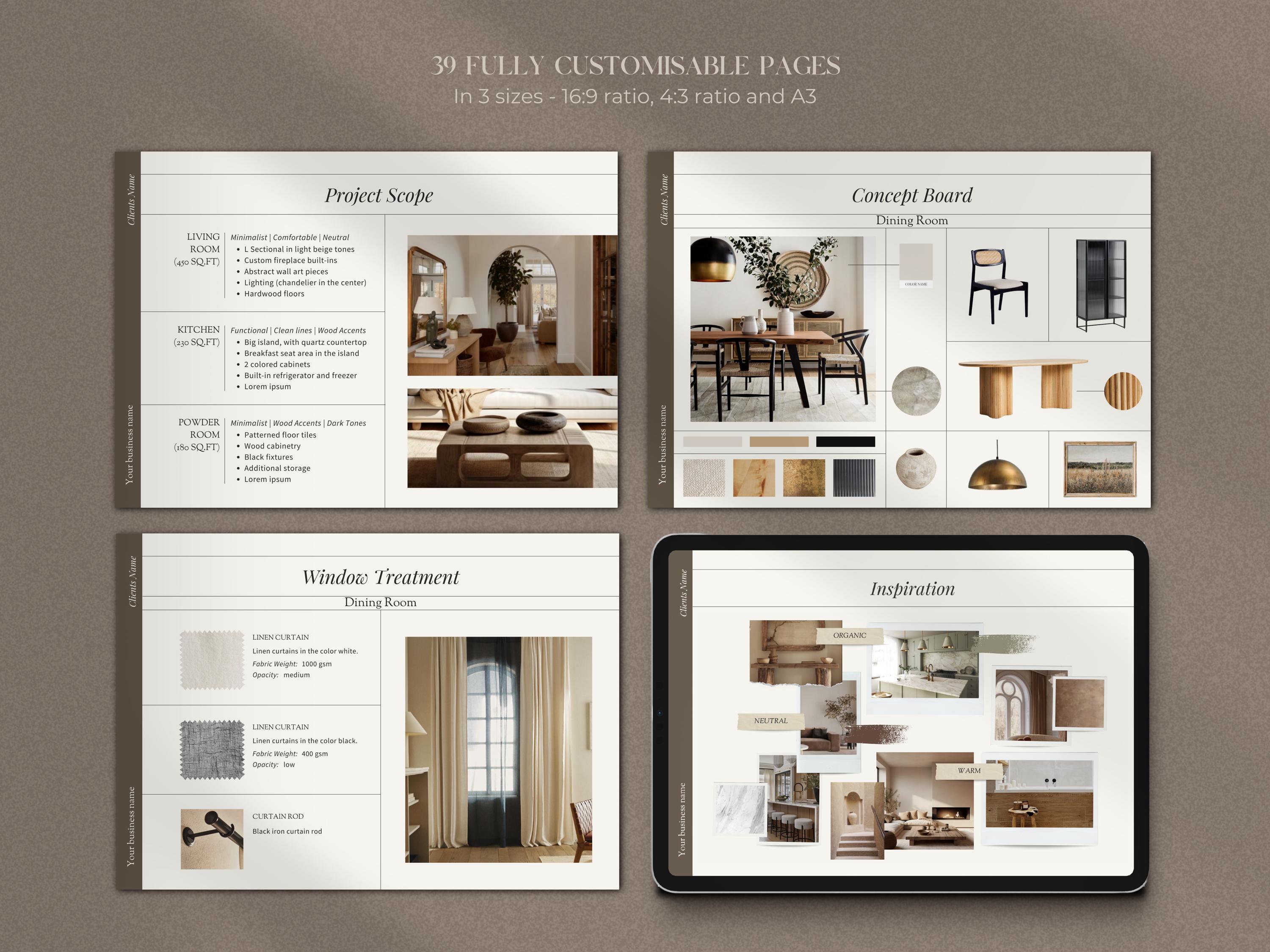 Interior Design Presentation | Interior Design Project Template ...