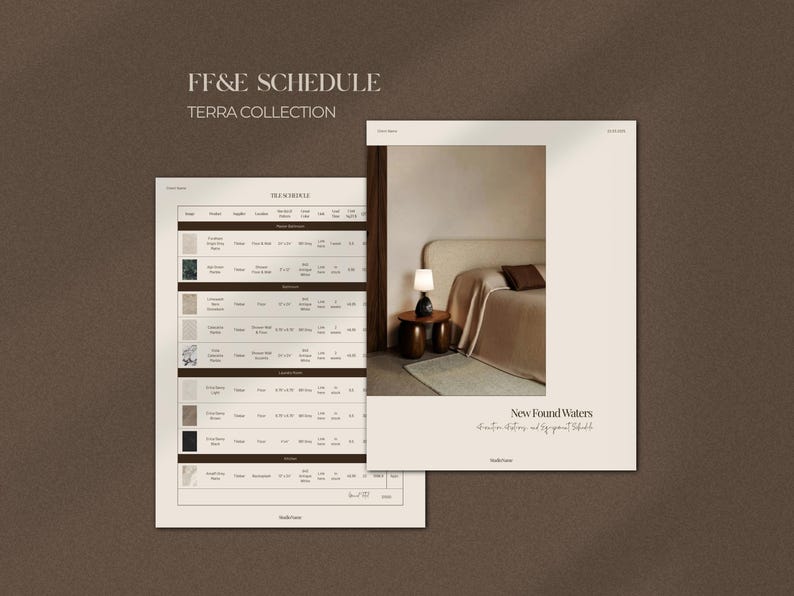 FF&E Schedule Template | Furniture Fixtures and Finishes Schedule ...