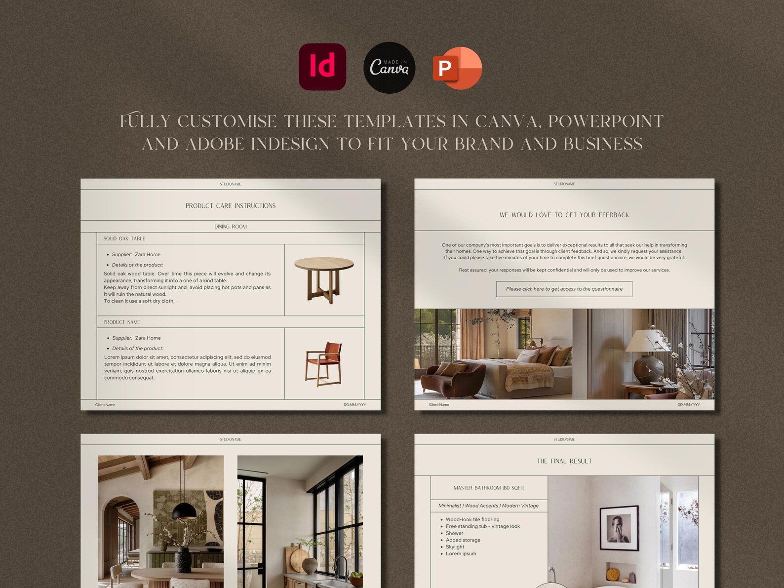 Interior Design Goodbye Packet Template | Interior Design Client ...