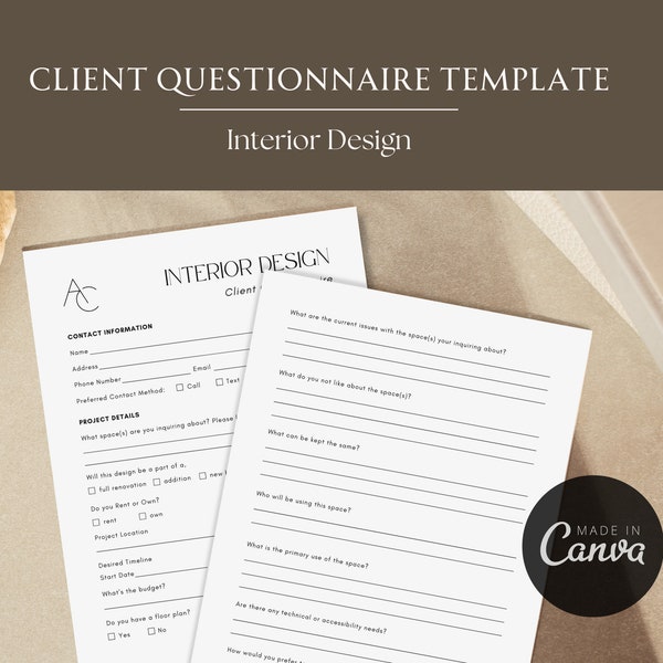 Interior Design Client Onboard - Etsy