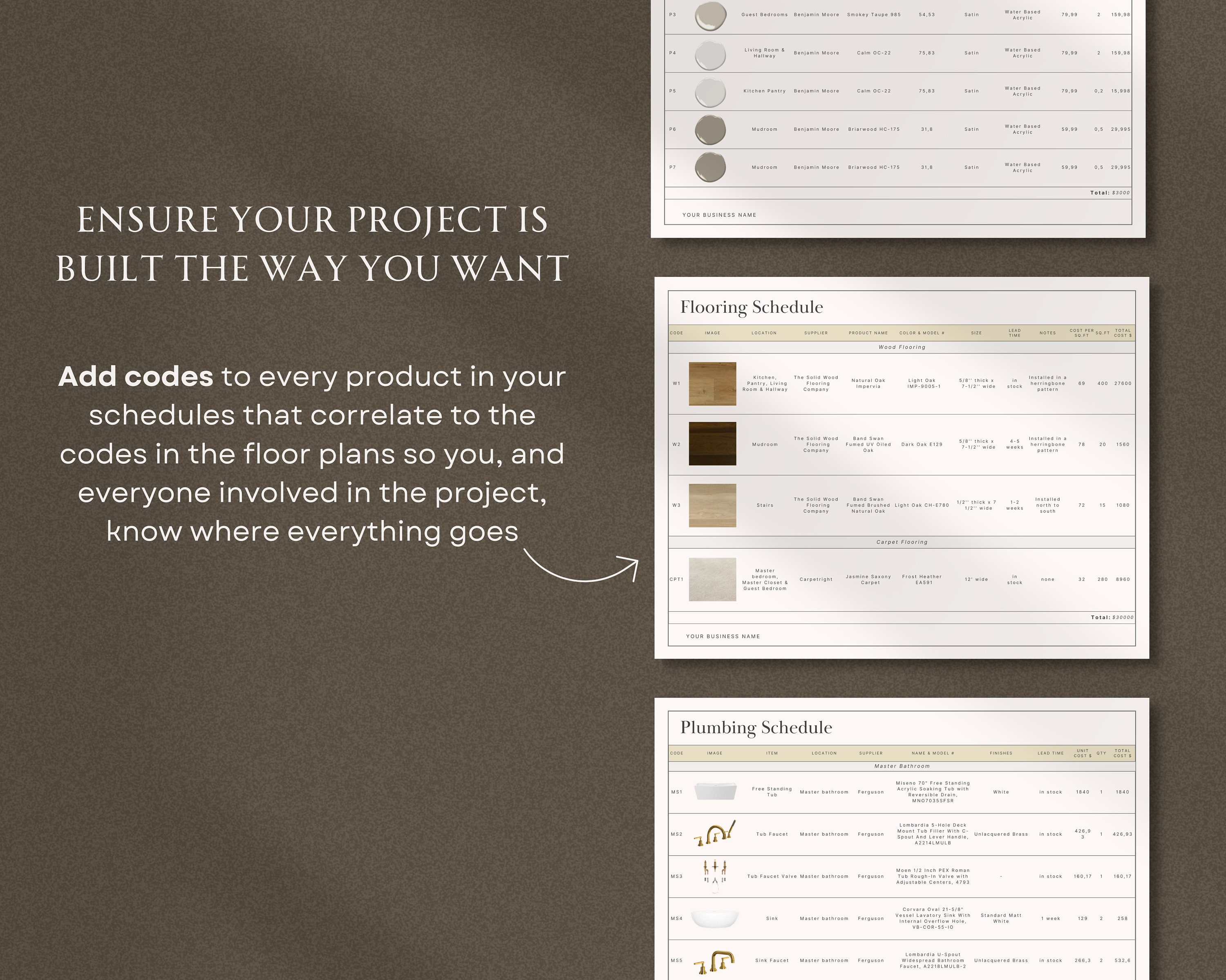 Interior Design Client Presentation and FF&E Schedule Bundle Interior ...