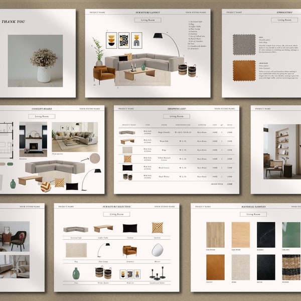 Interior Design Presentation Canva - Etsy