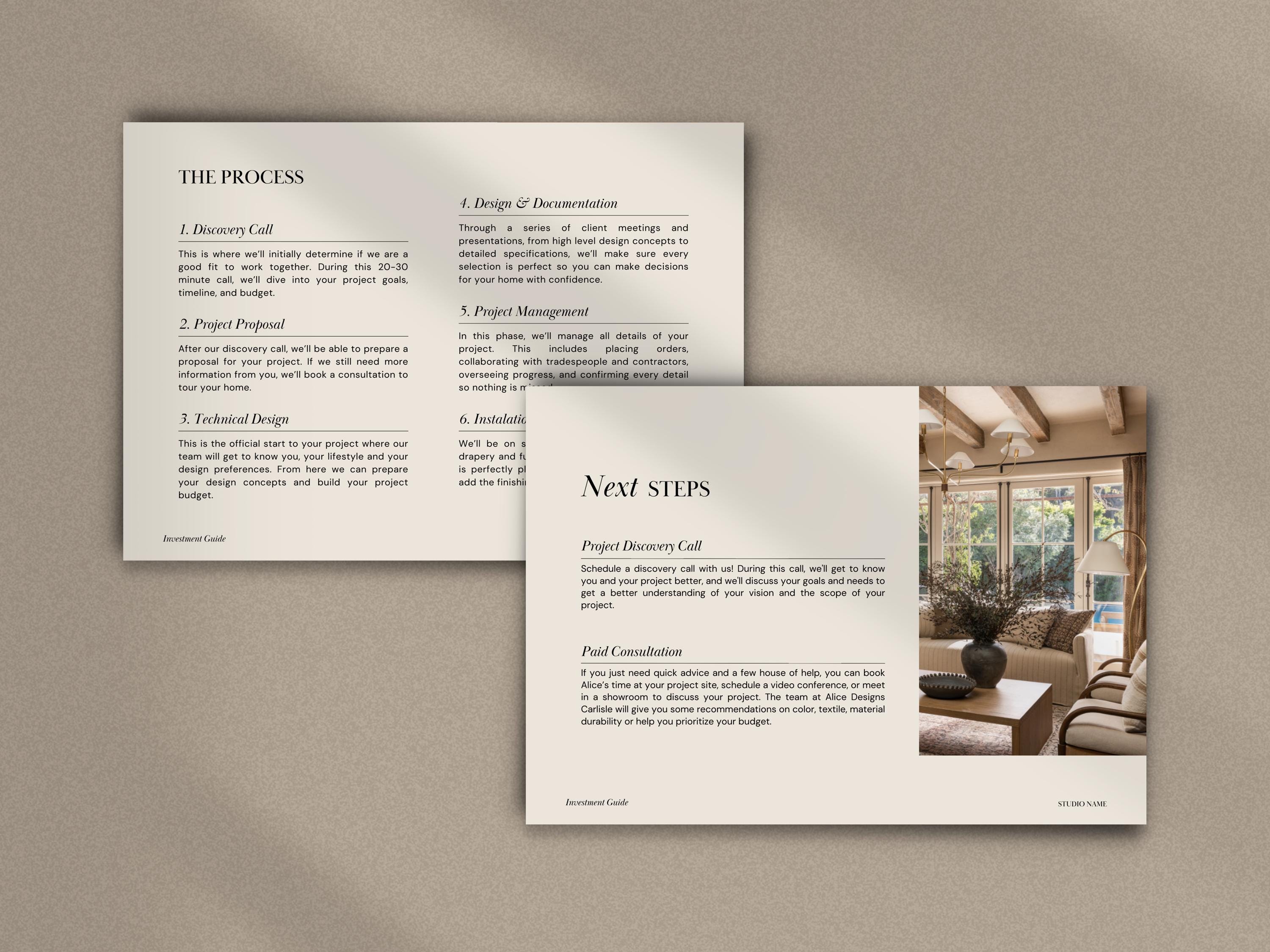 Interior Design Investment Guide Template | Interior Design Services ...