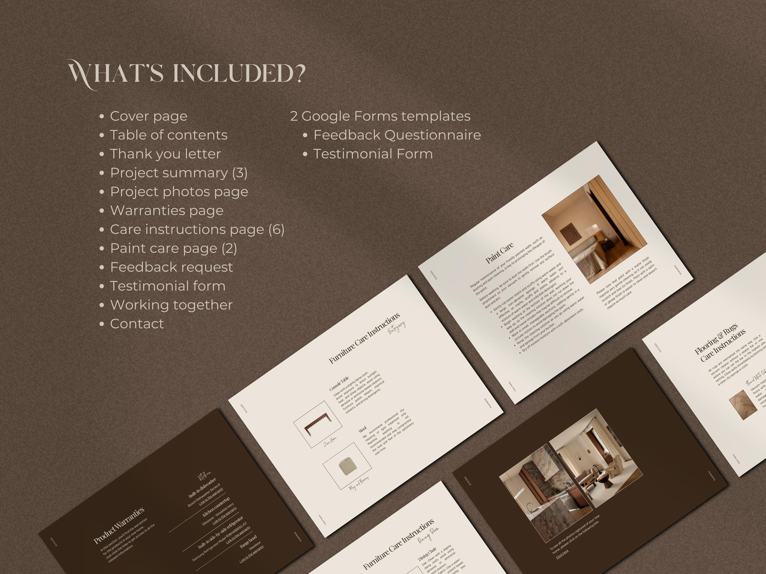 Interior Design Goodbye Packet Template | Interior Design Client ...