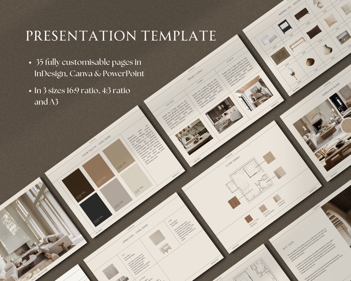Interior Design Presentation Template and FF&E Schedule Bundle Interior ...