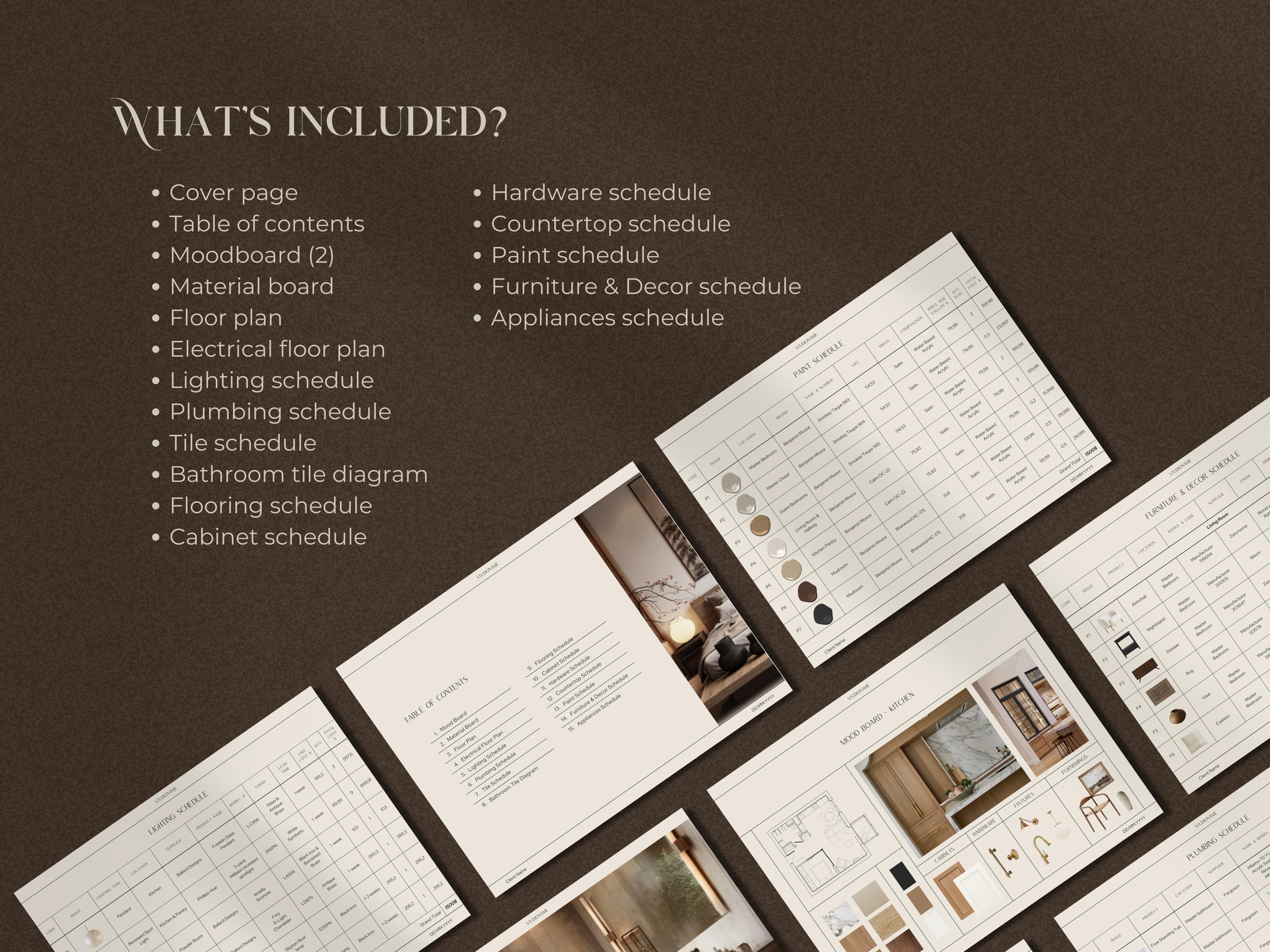 FF&E Schedule | Interior Design Furniture, Fixtures and Finishes ...