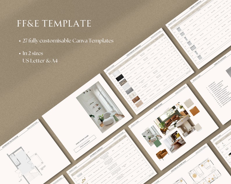 Interior Design Client Presentation and FF&E Schedule Bundle Interior ...