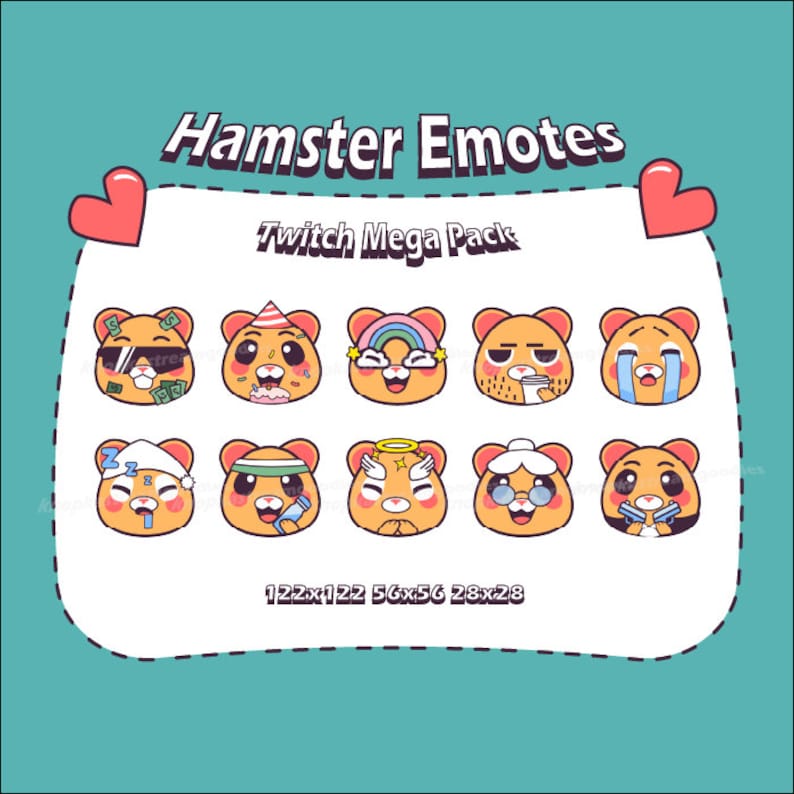 Hamster 20! Twitch / Discord / Youtube Emotes Mega Pack! Sprinkle Some ...