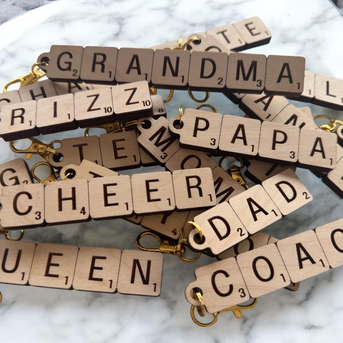 Personalized Scrabble Tile Keychain, Custom Name Keychain, Retro Game ...