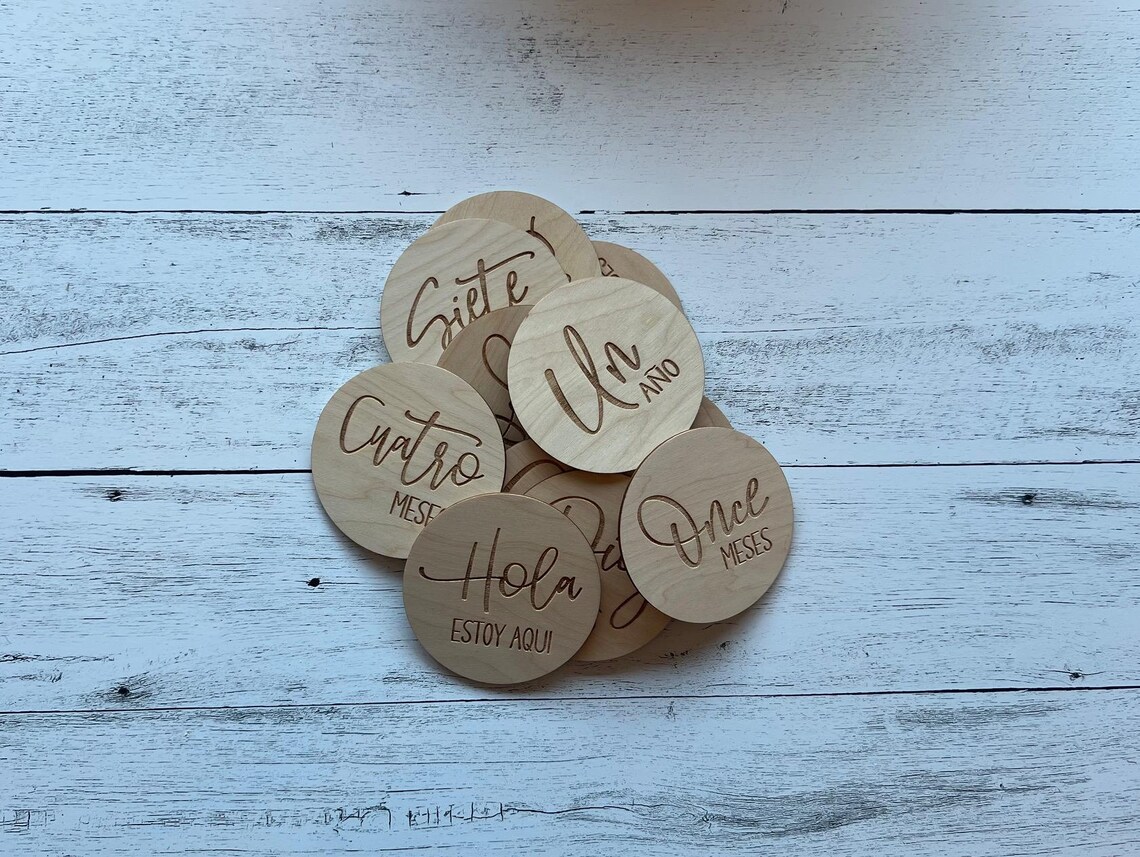 Spanish Baby Monthly Milestone Discs, Baby Milestone Marker, First Year ...