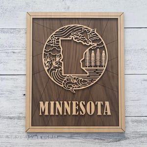 State of Minnesota Wall Hanging, Minnesota Wood Decor, Cabin Decor ...