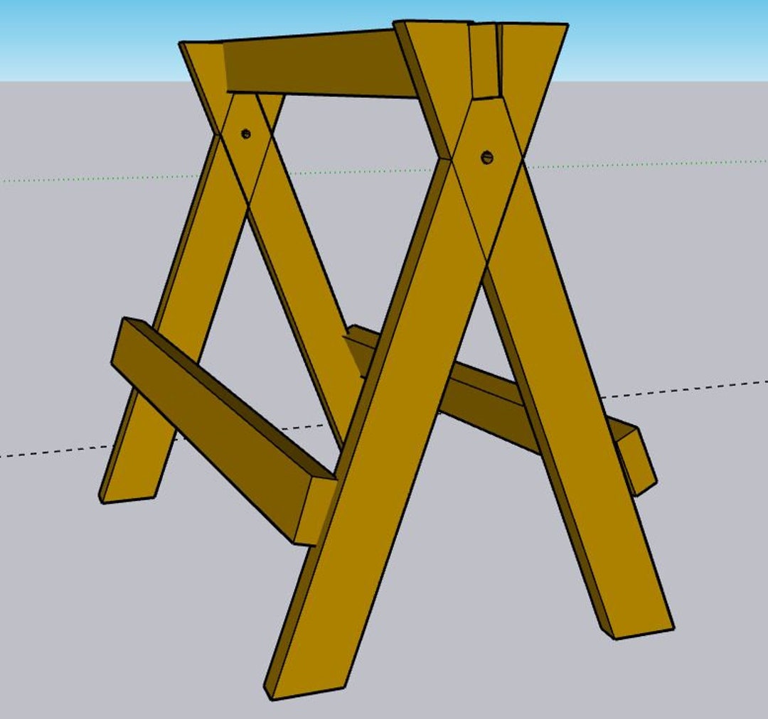 Folding Sawhorse Plans - Easy to Build - Etsy