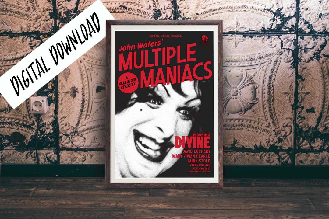Digital Poster Multiple Maniacs Black Comedy John Waters Cult Film ...