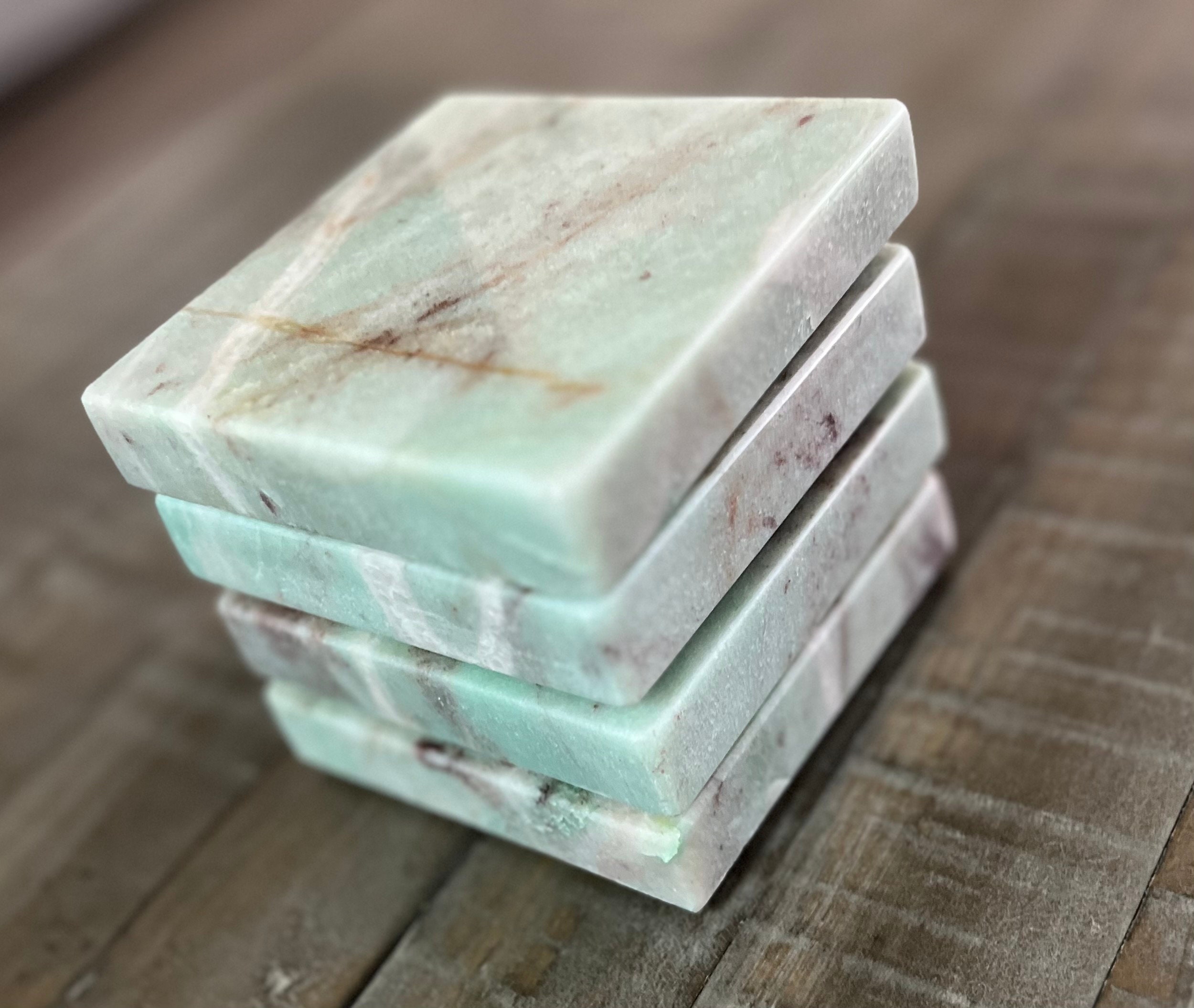 Jade Crystal Quartzite Square Coasters - Etsy