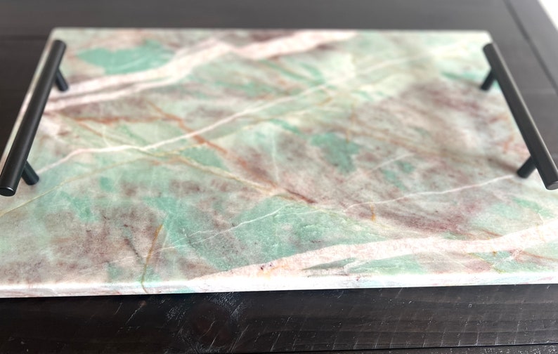 Jade Crystal Quartzite Display Tray With Handles Board / Serving Board ...