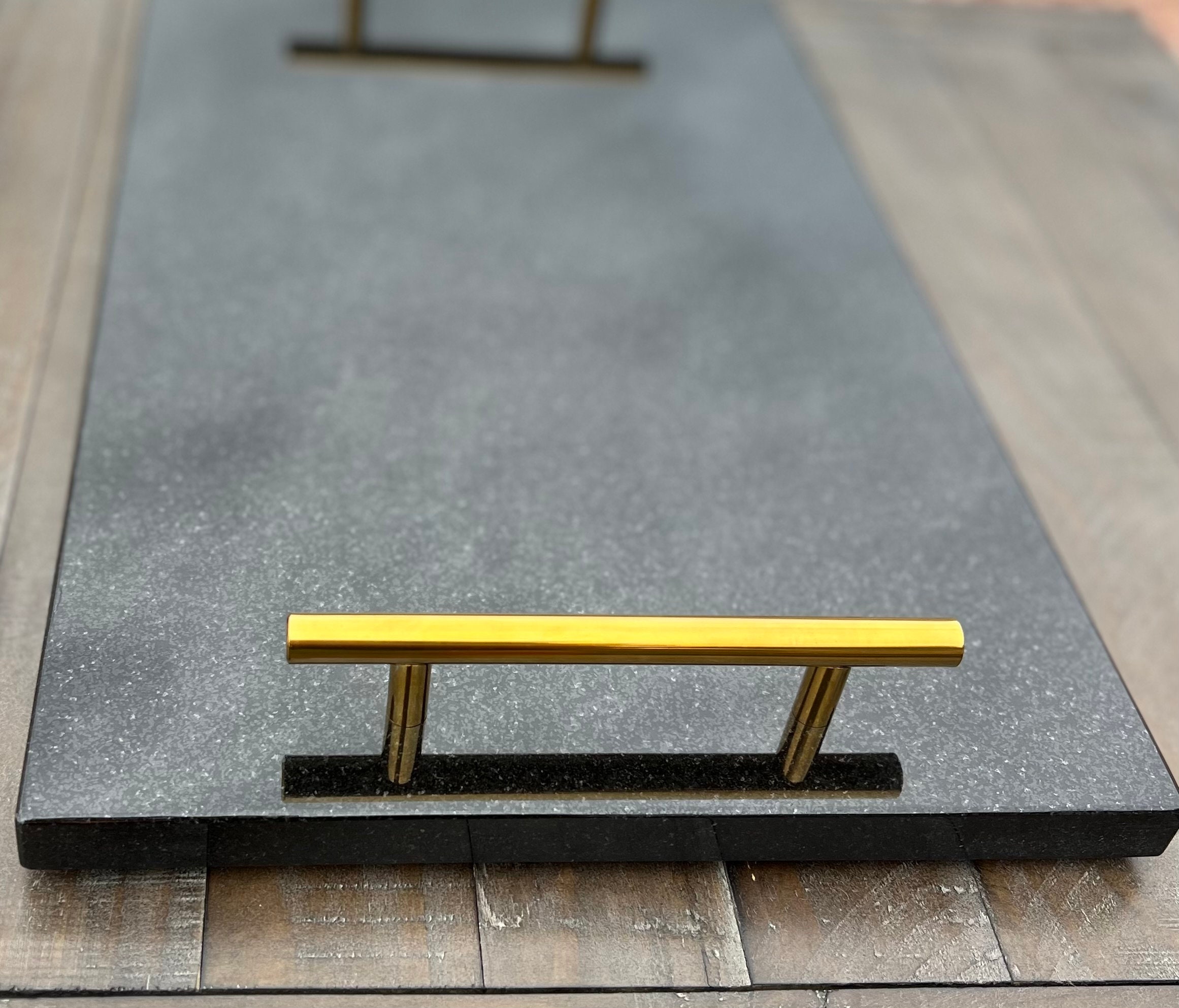 Absolute Black Granite Display Tray With Handles / Serving Board ...