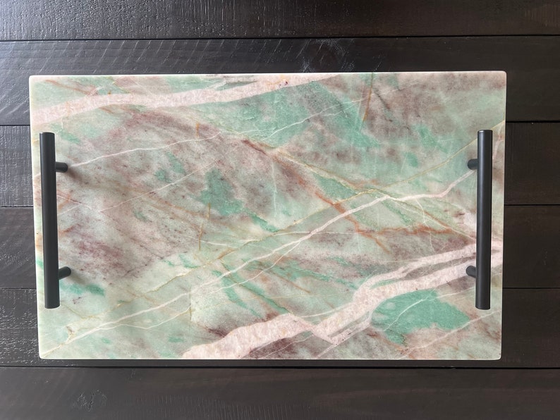 Jade Crystal Quartzite Display Tray With Handles Board / Serving Board ...