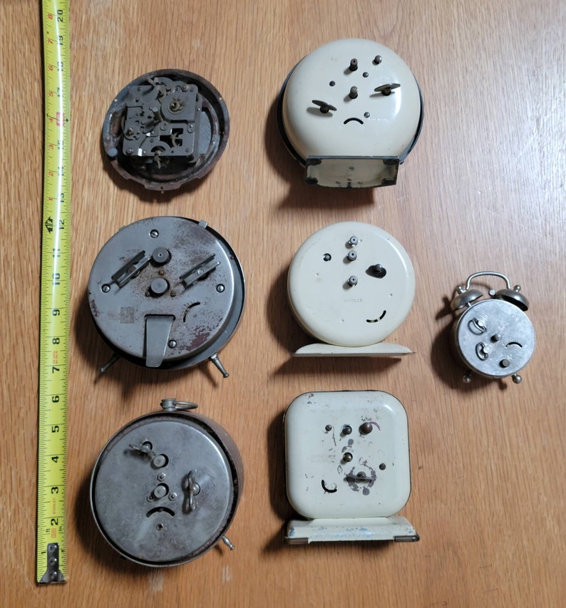 Lot of 6 Alarm Clocks and One Clock Face With Mechanism - Etsy