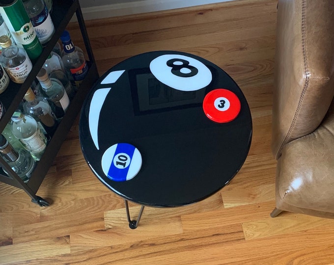 8 Ball Inspired End Table - Etsy