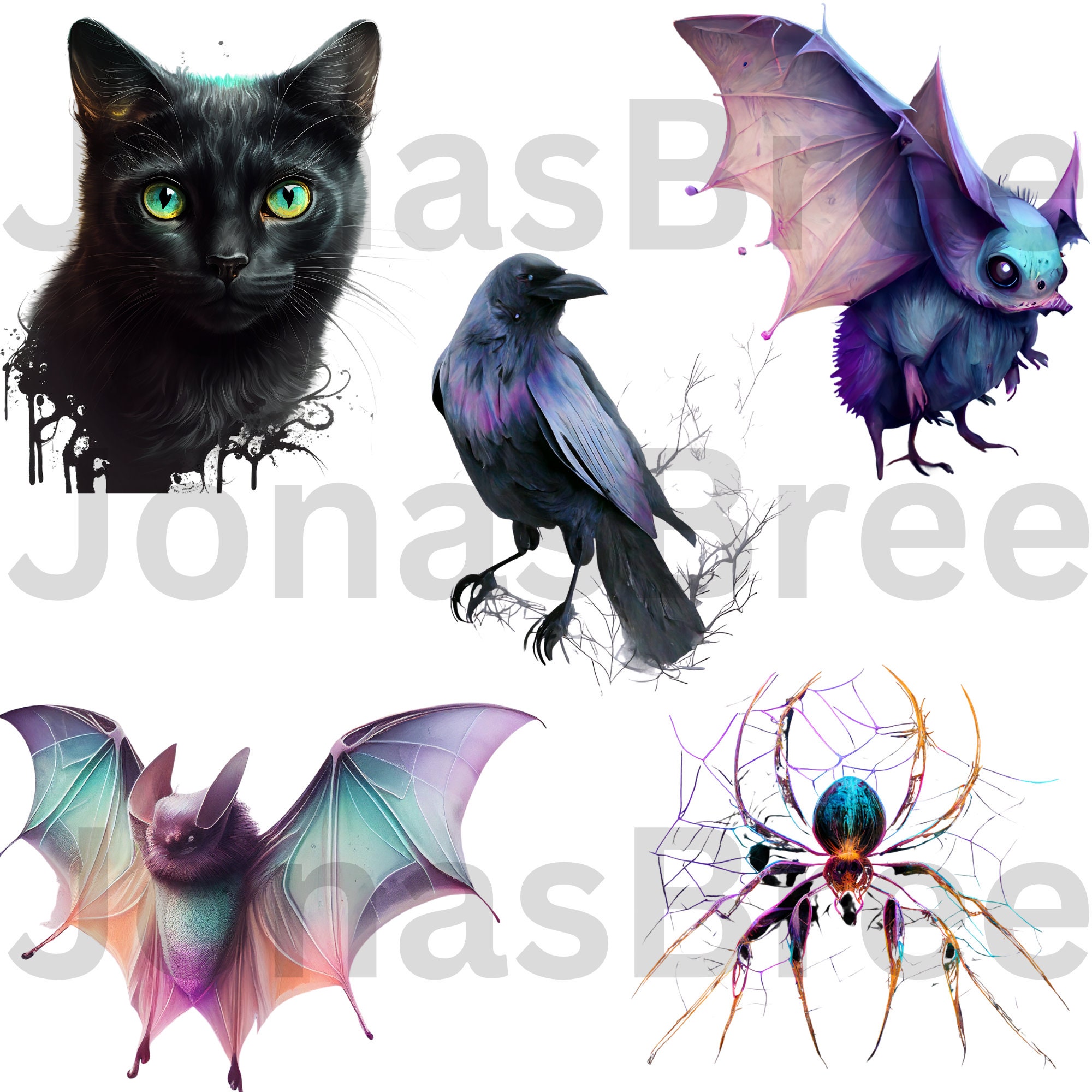Pastel Halloween Clipart Png Bundle - 25 PNG Transparent Background ...