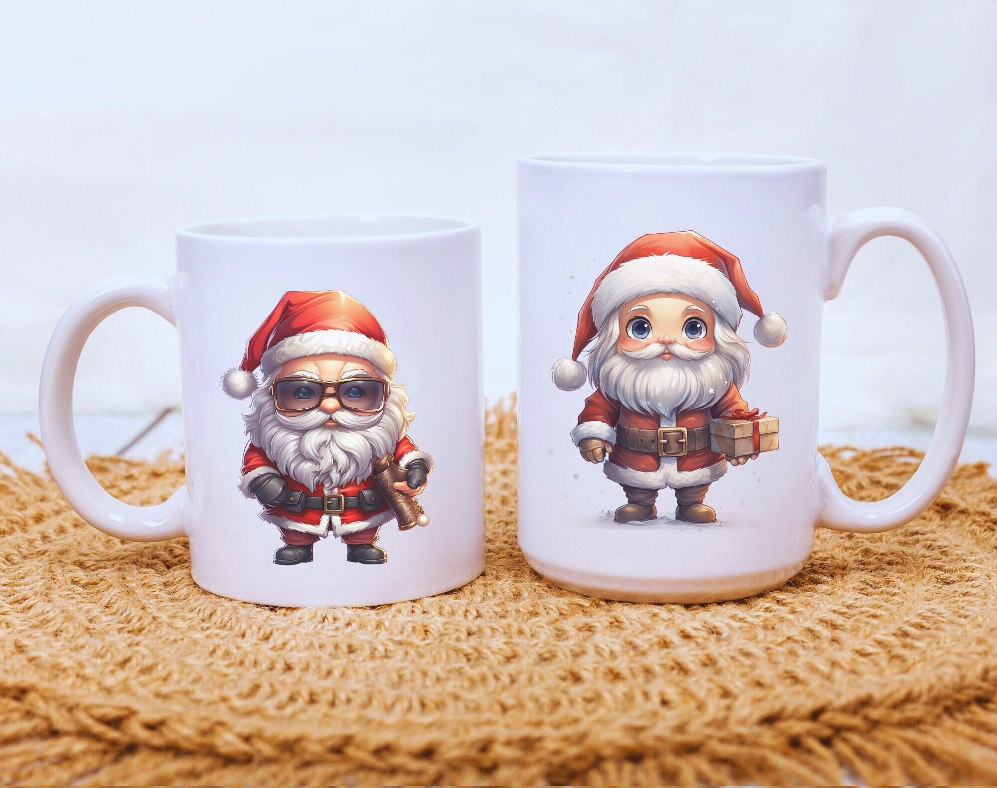 Cute Santa Clipart: CHIBI Santa Claus Art for Christmas Crafts and ...