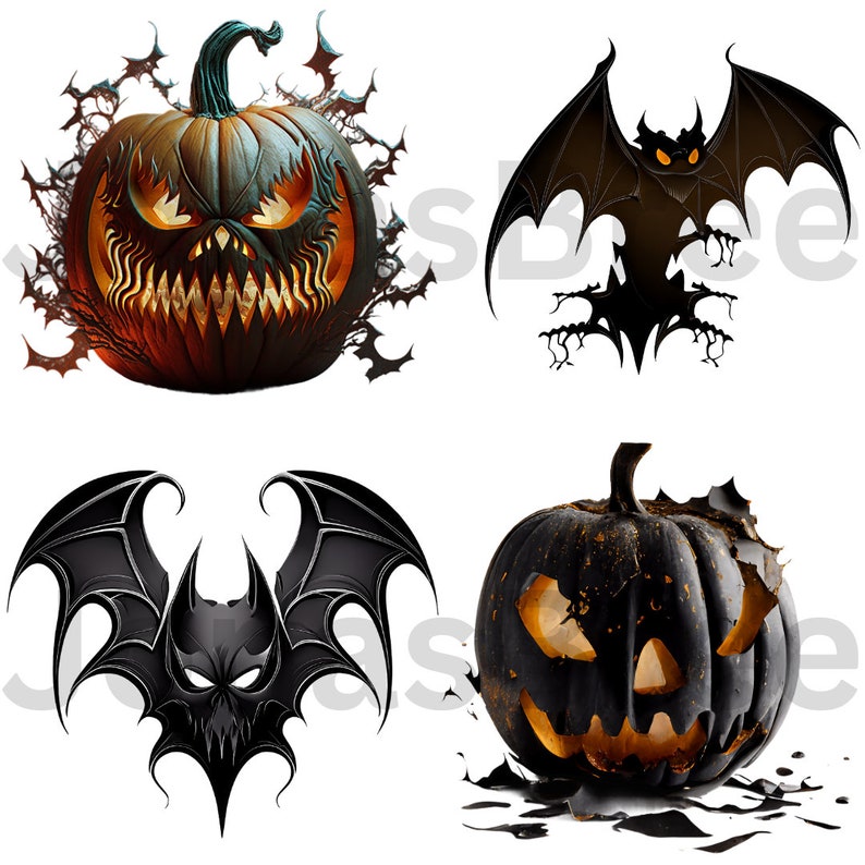Halloween Clipart PNG Bundle 64 PNG TRANSPARENT Background, Commercial ...
