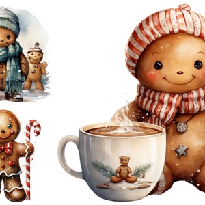 40 Gingerbread PNG, Christmas Clipart, Winter Clipart, Holiday Clipart ...