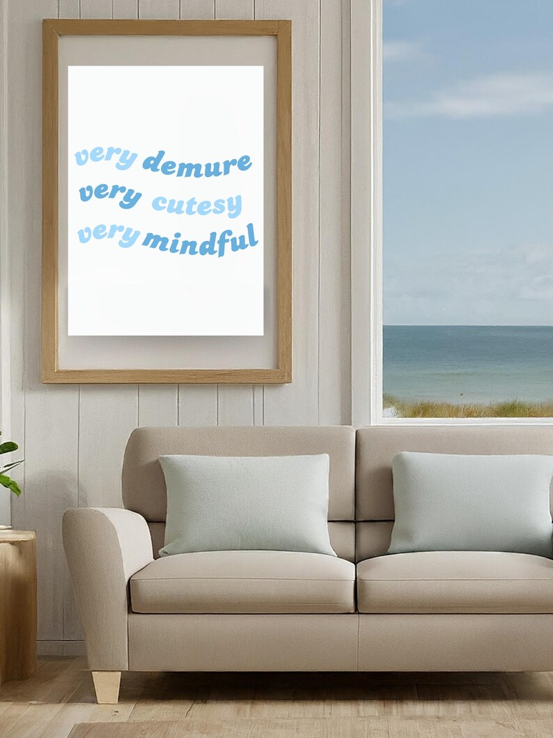 Very Demure, Very Cute, Very Mindful Wall Art Print Trendy Home Decor ...