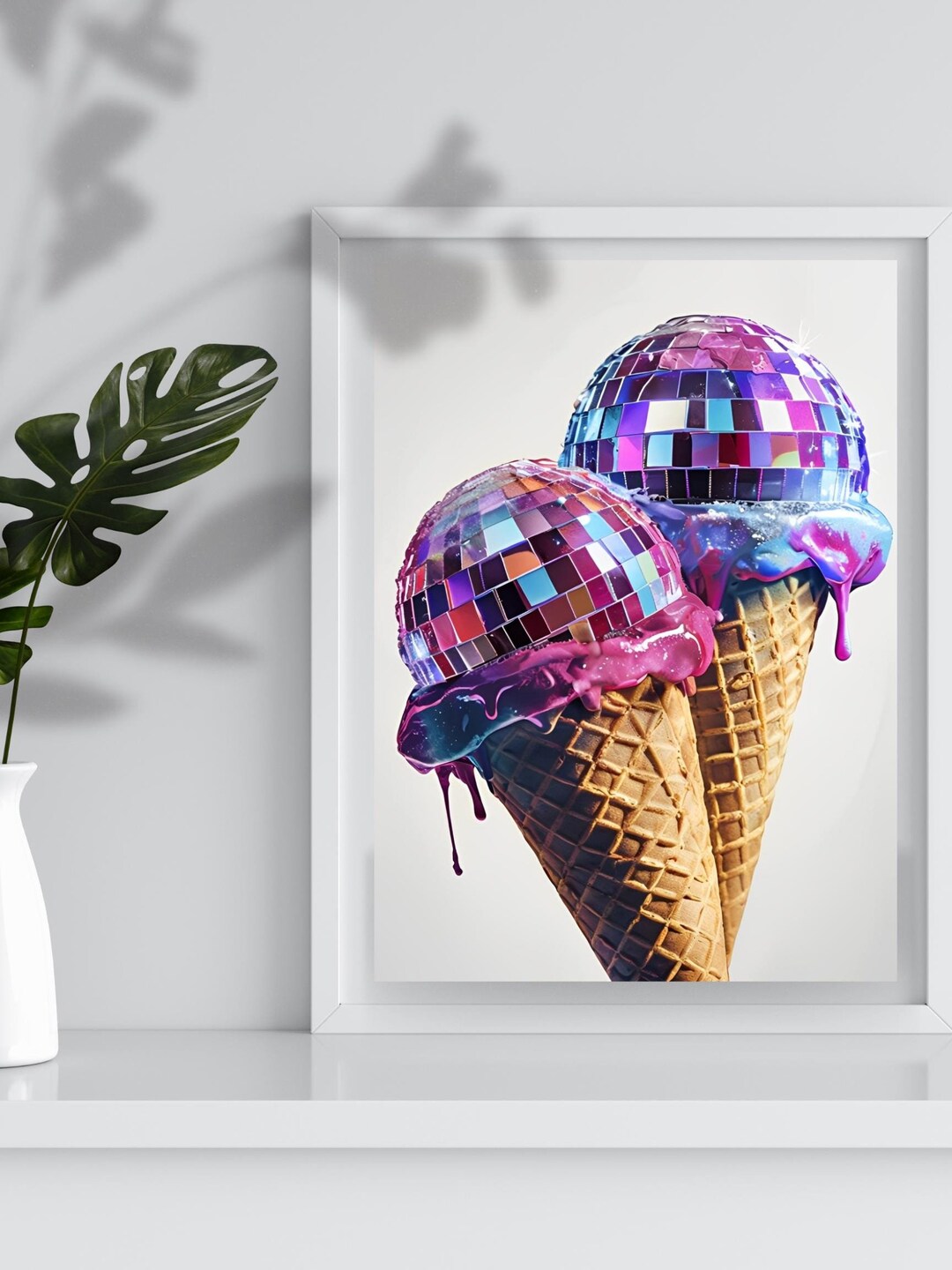 Disco Ice Cream Pop Art | Ice Cream Cone | Retro Disco Poster | Kitchen ...
