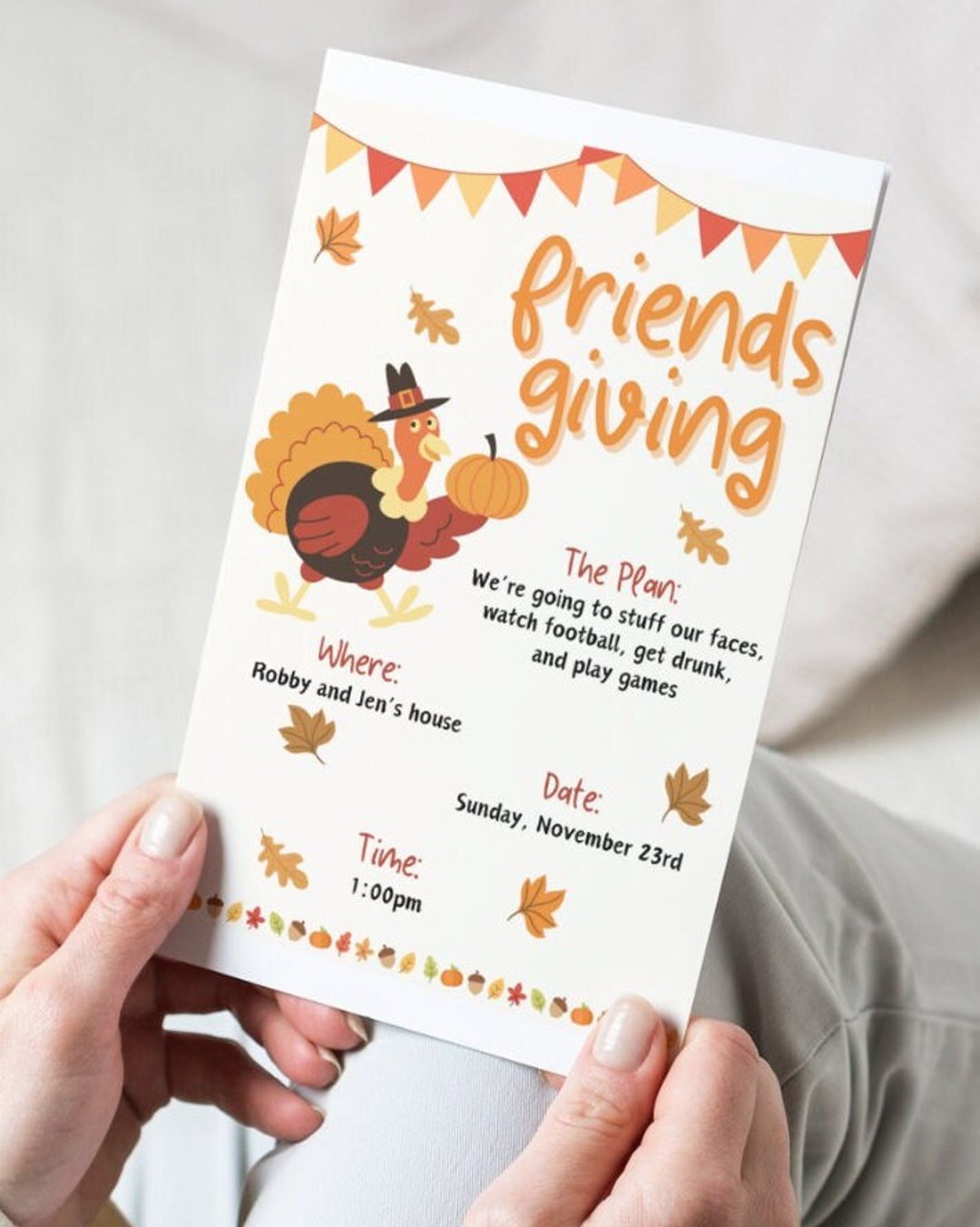 EDITABLE Friendsgiving Invitation Printable Digital - Etsy
