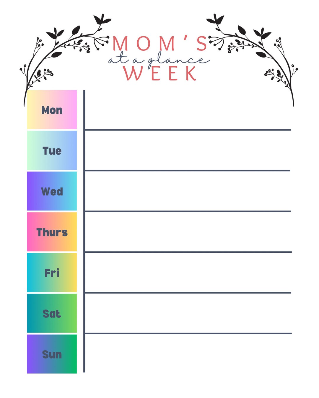 Mom’s Week at a Glance - Etsy