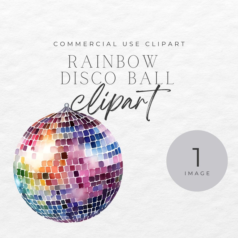 Watercolor Disco Ball Clipart, Single Image, Transparent PNG ...