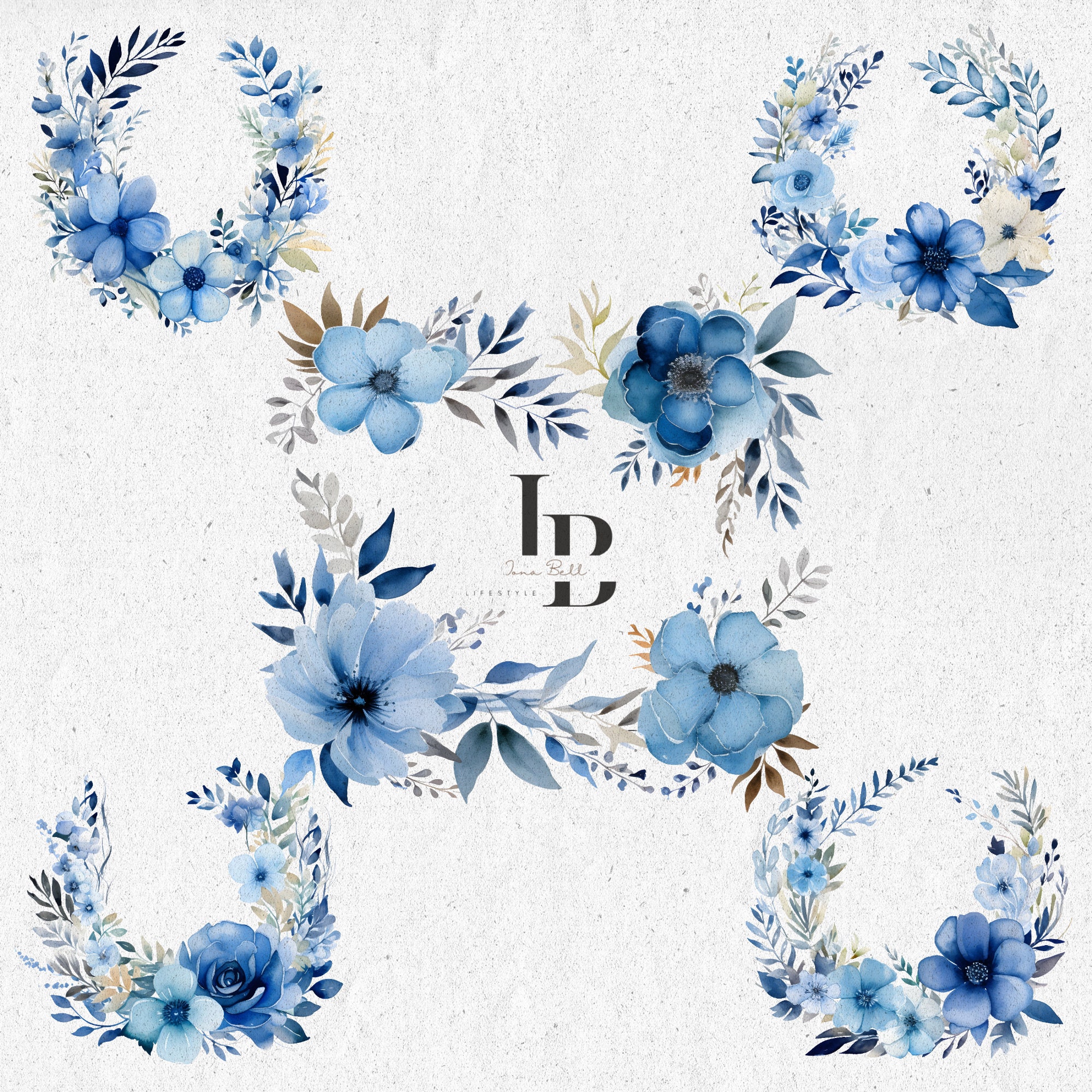 Premade Clipart Watercolor Floral Borders Floral Borders - Etsy
